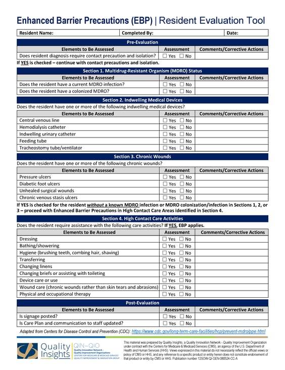 Enhanced Barrier Precautions Duration: How Long Do Residents Stay on EBP?
