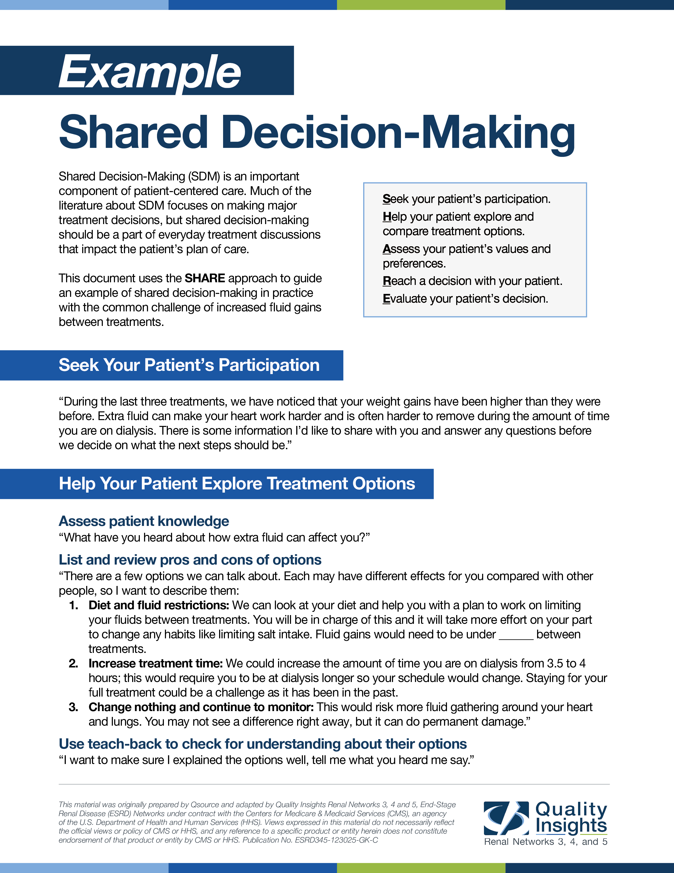 Shared Decision-Making Toolkit | QIRN5